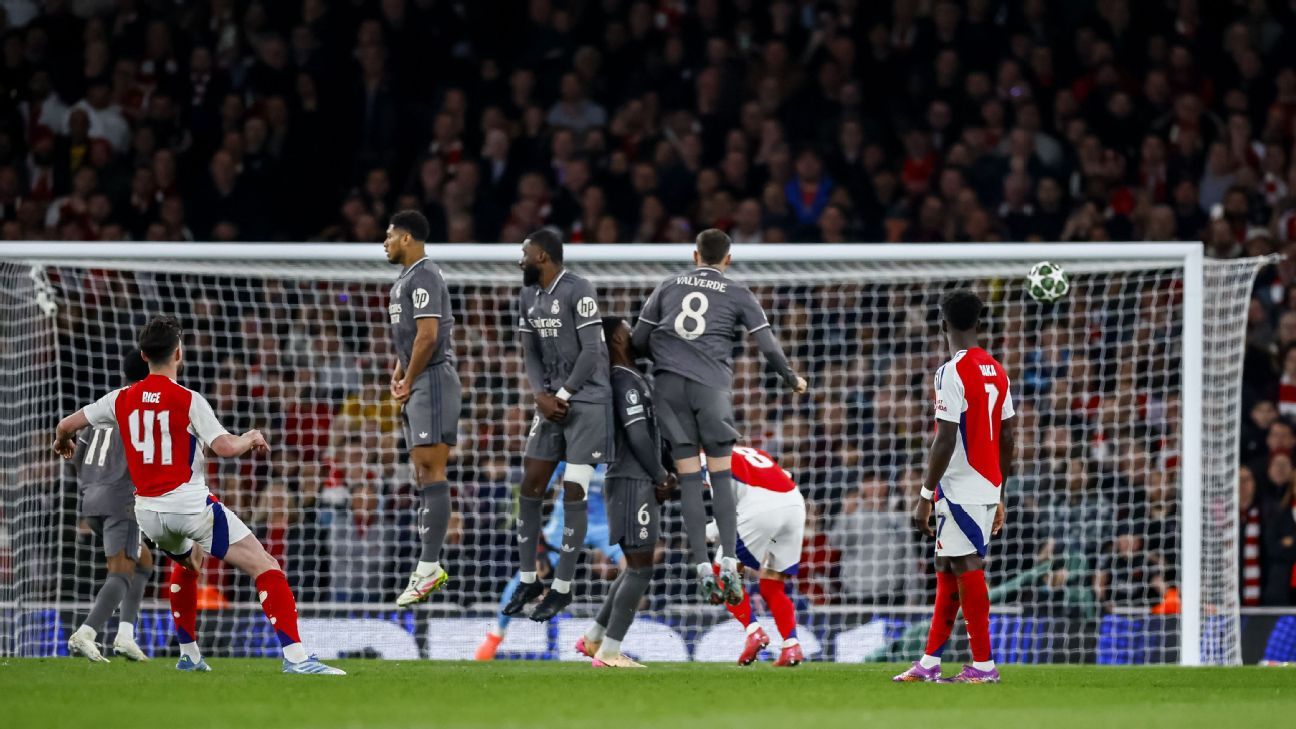 El dato de Declan Rice que hace aún más espectaculares sus goles de tiro libre ante Real Madrid ...