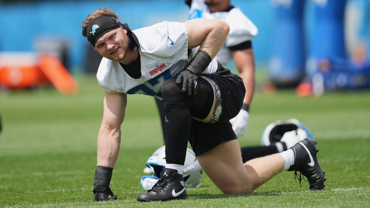 Lions DE Aidan Hutchinson feeling 'good' after leg injury - ESPN