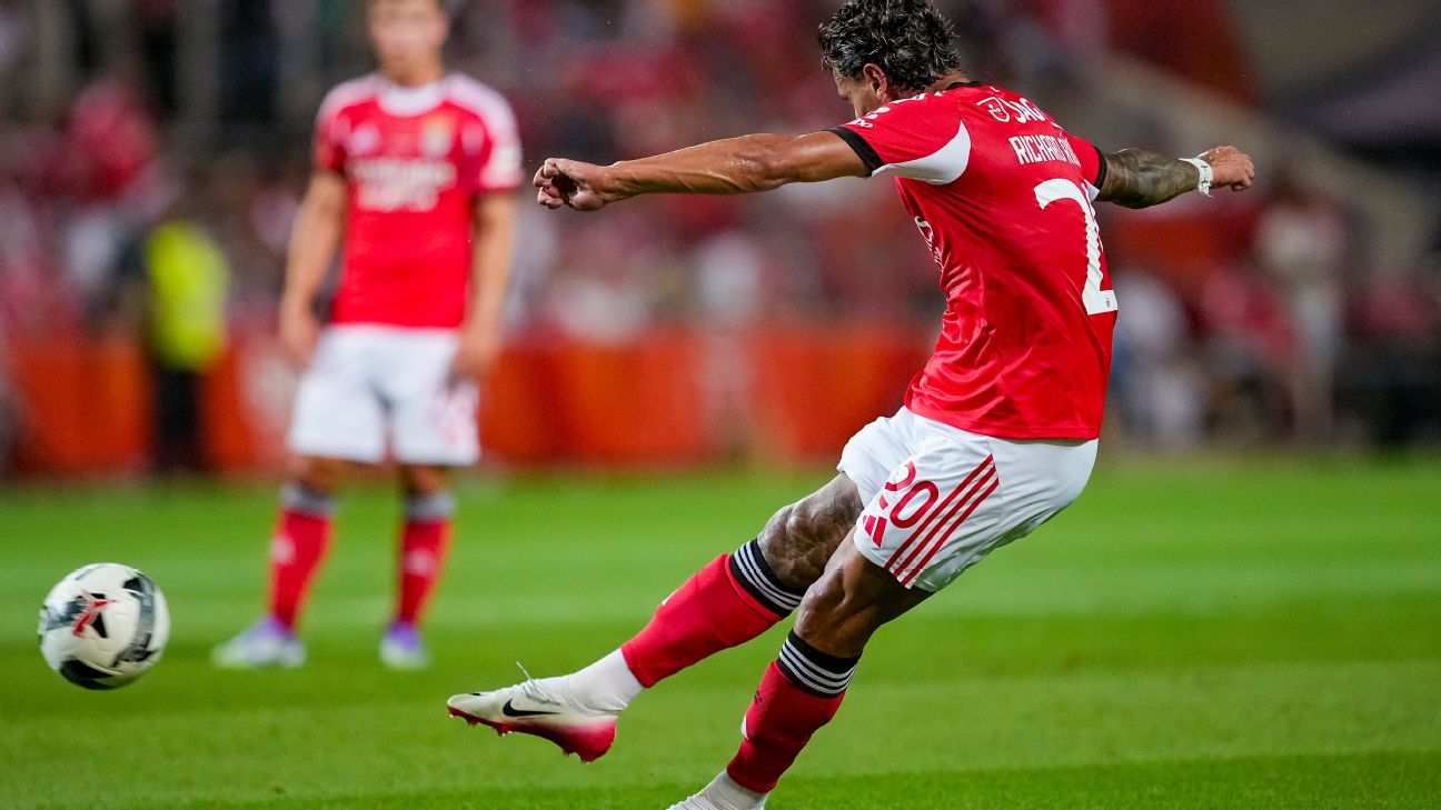 Así fue el partido de Richard Ríos con Benfica ante Niza por Champions ...