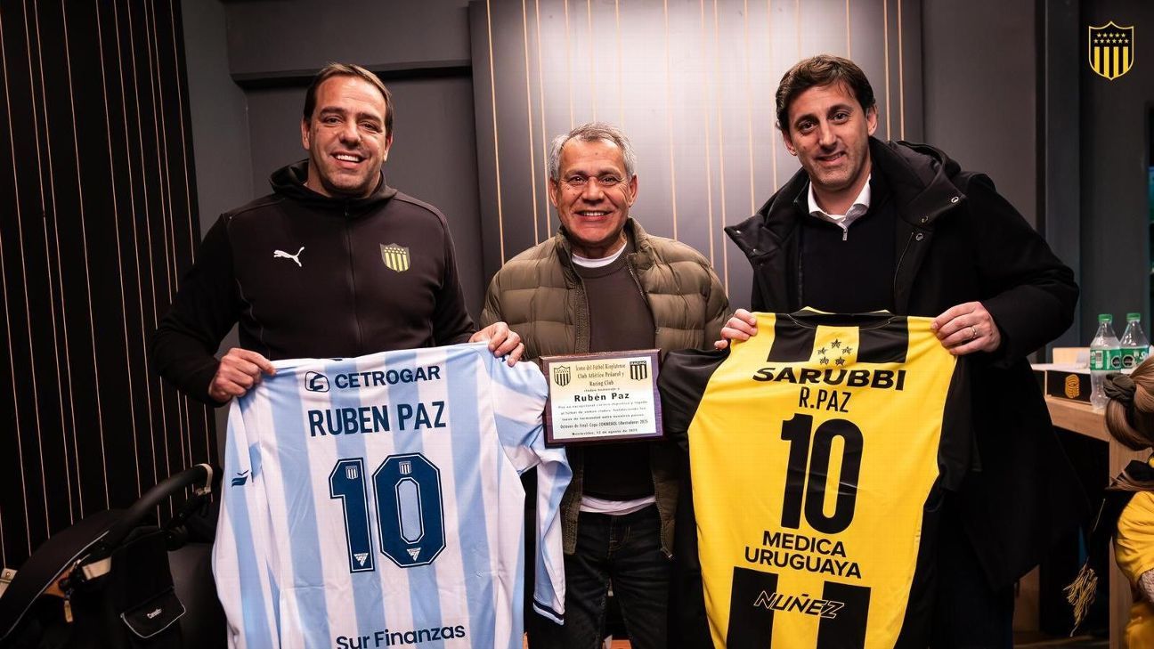 Rubén Paz fue homenajeado por Peñarol y Racing - ESPN