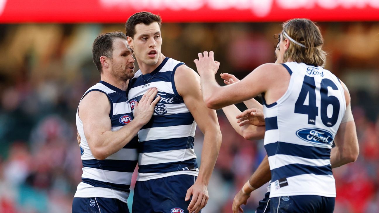 Cats pounce to AFL top two as Cameron goes goalless - ESPN