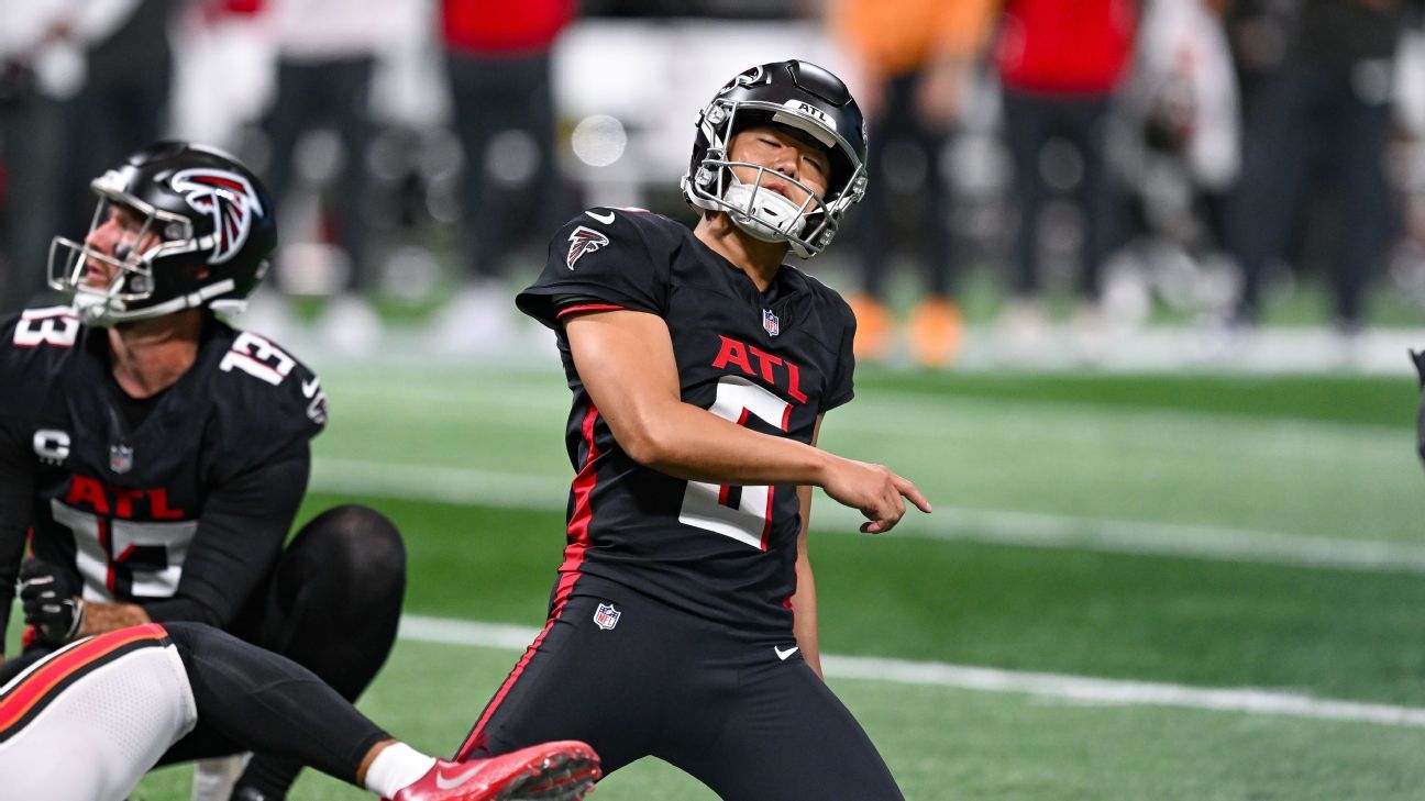 Falcons will try out new kickers after Younghoe Koo miss - ESPN