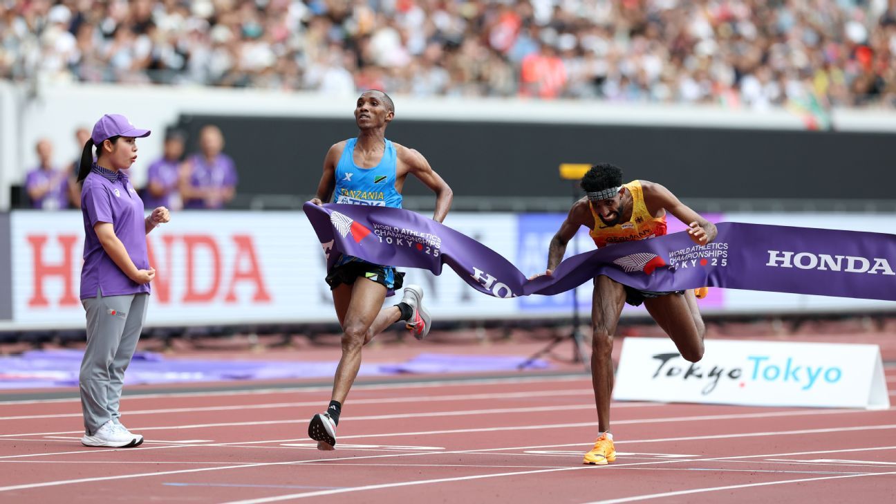 Alphonce Simbu win's wild men's marathon by photo finish - ESPN