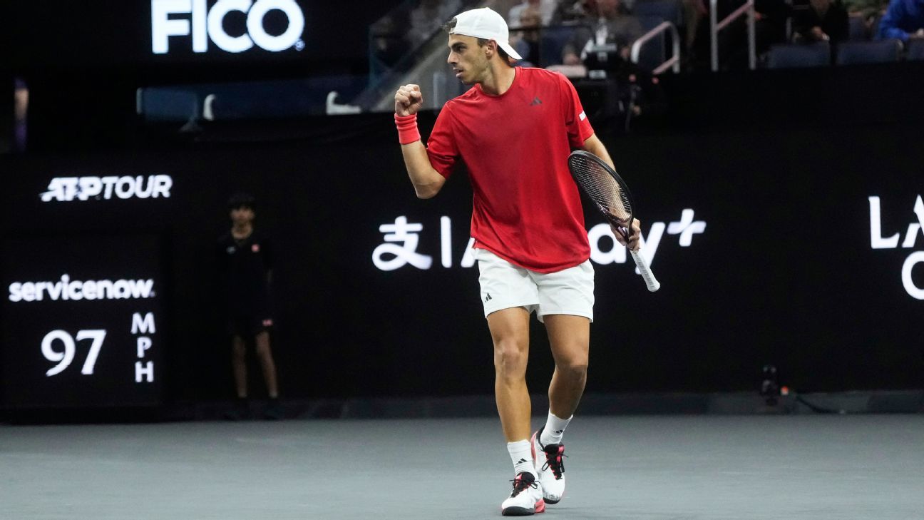 Fran Cerúndolo ganó un partidazo ante Rune en la Laver Cup y lo festejó ...