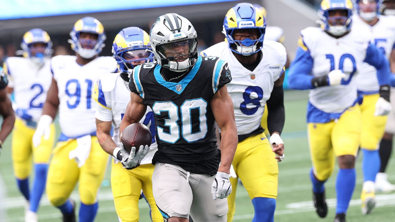 Chuba Hubbard, Rico Dowdle give Panthers 1-2 backfield punch - ESPN