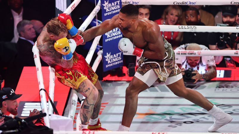 Jake Paul vs. Anthony Joshua resultados: AJ se tarda, pero noquea - ESPN