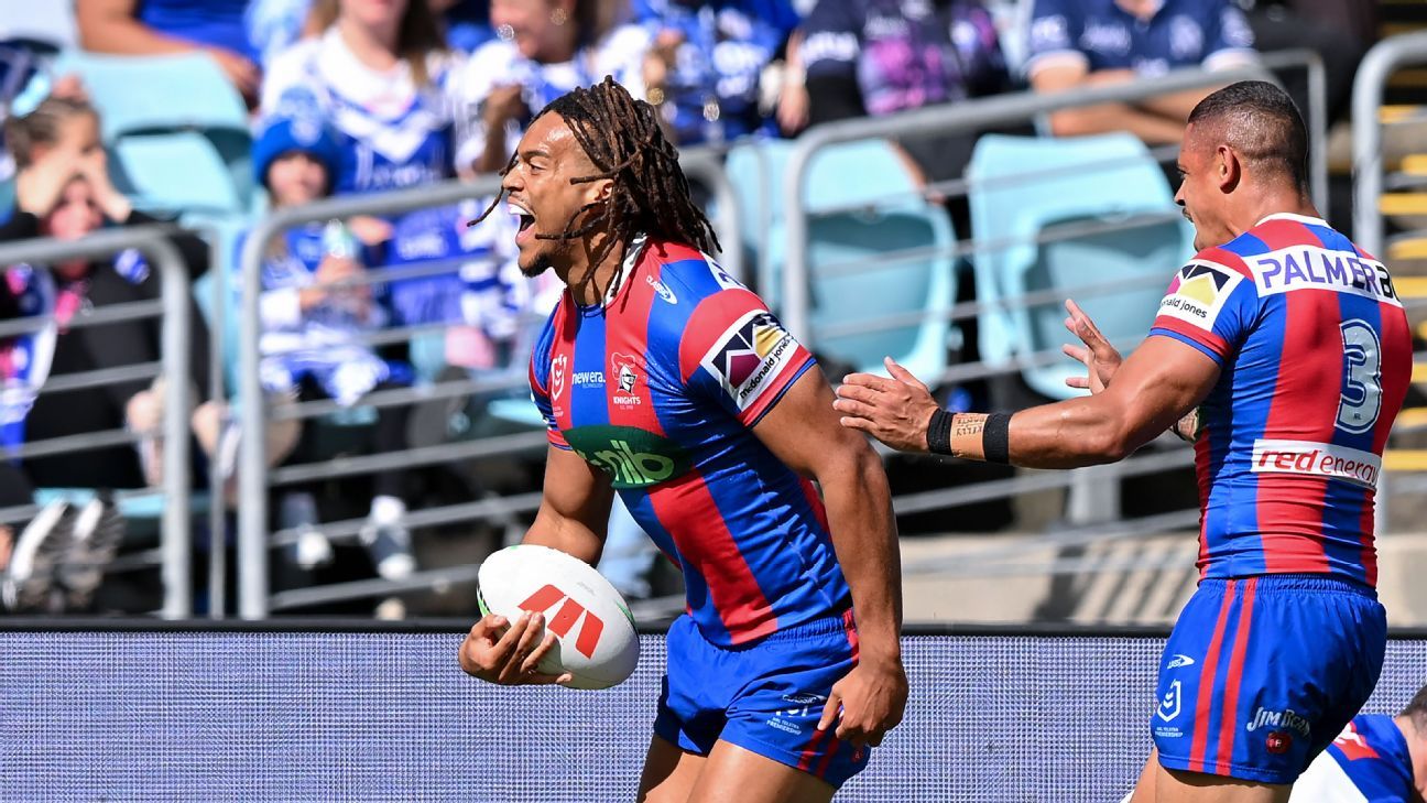 Bulldogs muzzled as Newcastle's Young grabs hat-trick - ESPN