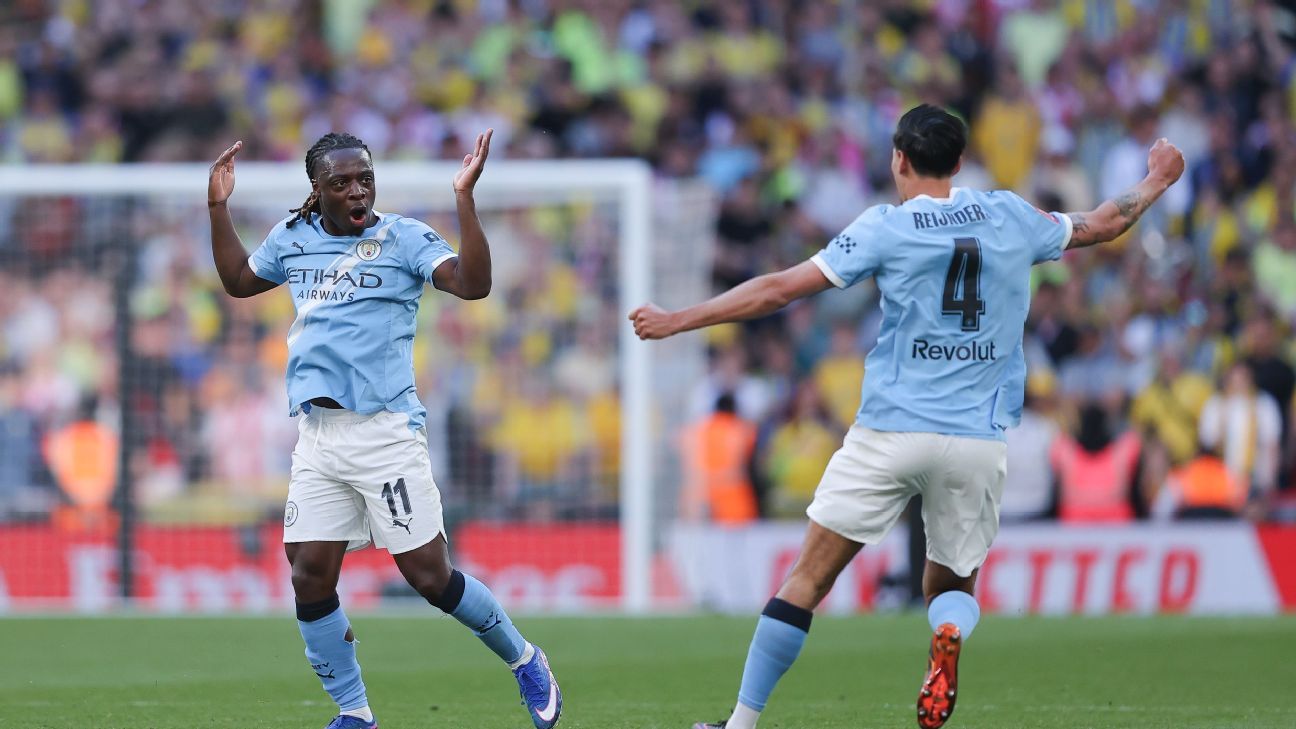 Jérémy Doku revels in Man City reaching fourth straight FA Cup final - ESPN